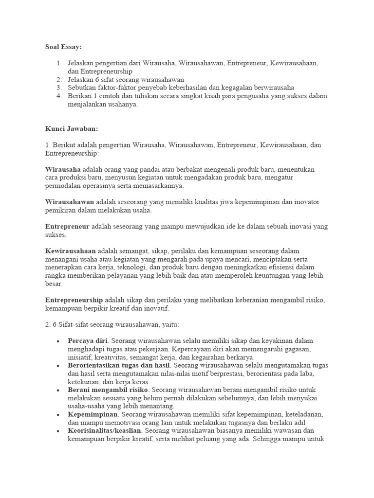 Soal Essay Pdf