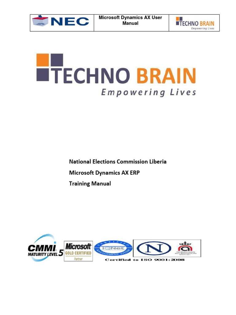 NEC Microsoft Dynamics AX Training Manual - March 2019 | PDF | Accounts ...