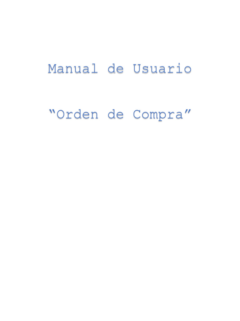 MANUAL Orden de Compra | PDF