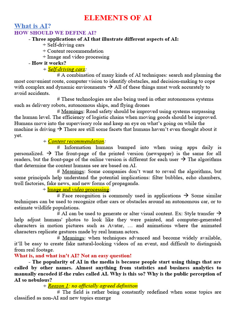 Elements of Ai | PDF