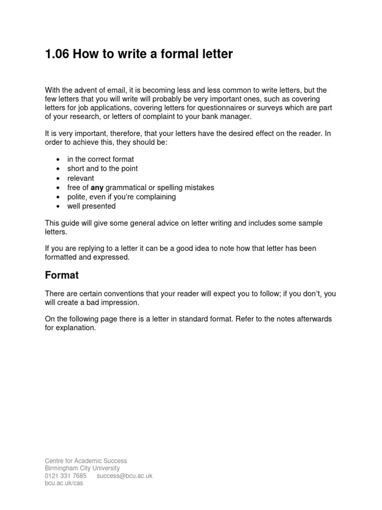 Formal Letter Writing Guide | PDF | Language Arts & Discipline