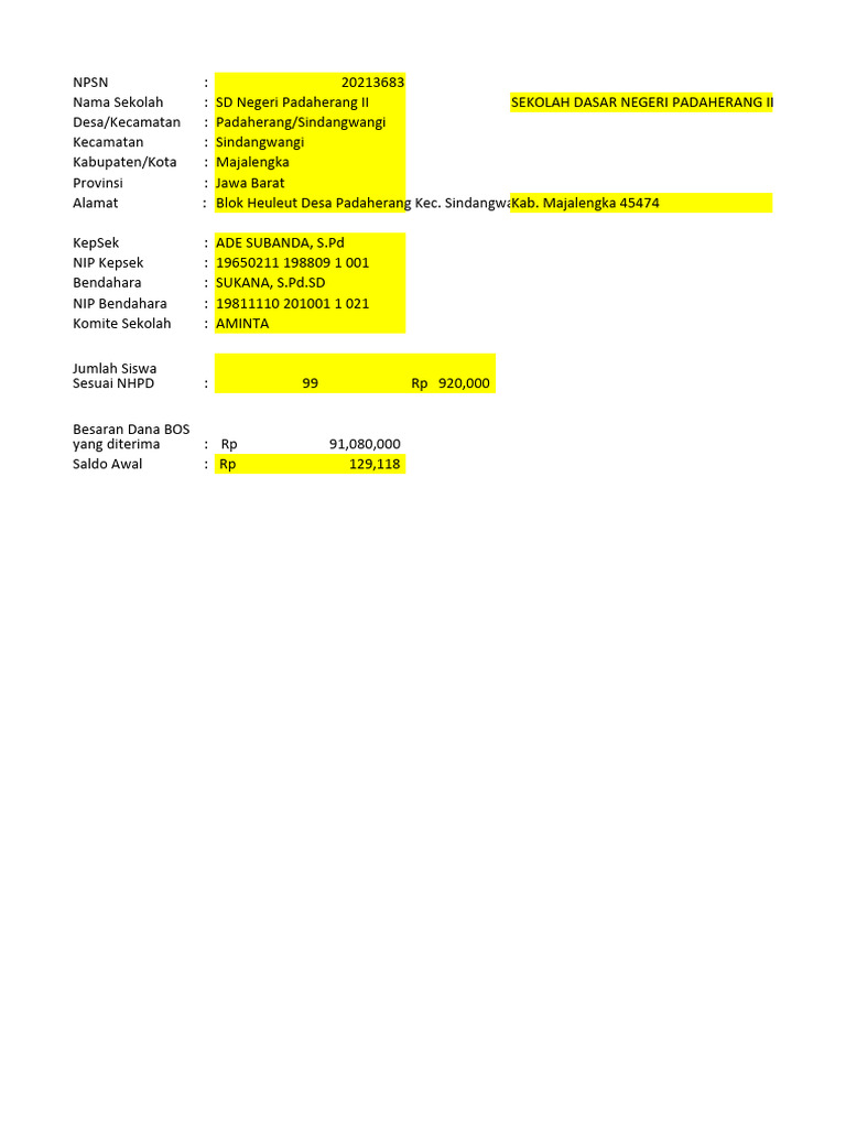 RKAS SD Negeri Padaherang II 2022 | PDF