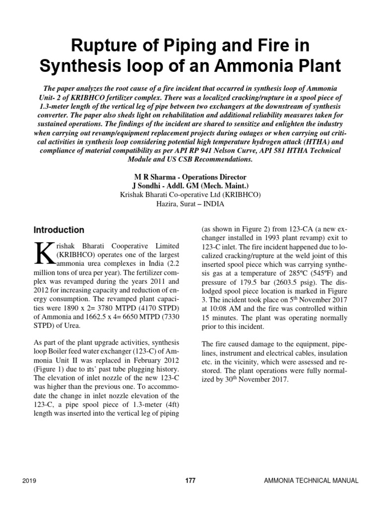 Rupture of Piping and Fire in Syn Loop | PDF | Construction | Welding