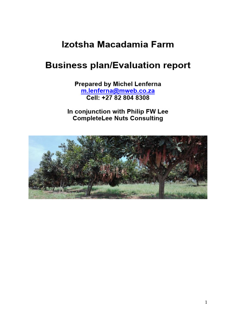 Macadamia Agribusiness Business Plan | PDF | Nut (Fruit) | China