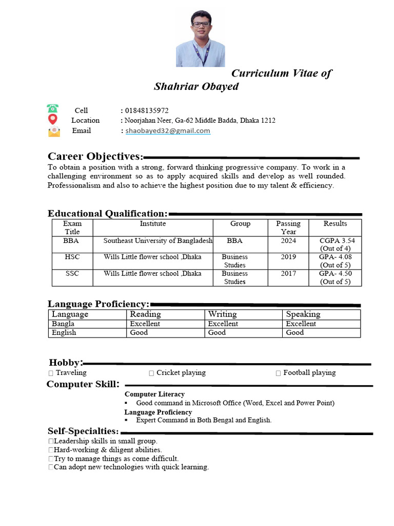Shahriar Obayed New CV | PDF