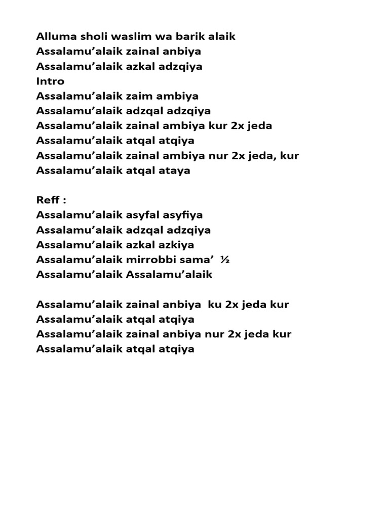 Alluma Sholi Waslim Wa Barik Alaik | PDF | Religion & Spirituality