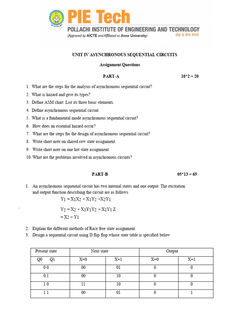 Asynchronous Sequential Circuits Overview | PDF | Teaching Methods & Materials