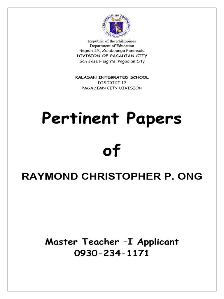 Pertinent Papers Cover Page | PDF