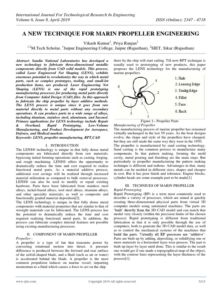 Rapid Prototype Propeller Manufacturing Tech 2019060803 | PDF | 3 D ...