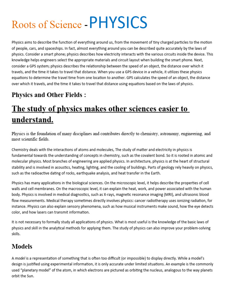 Physics Article For School Magazine | PDF