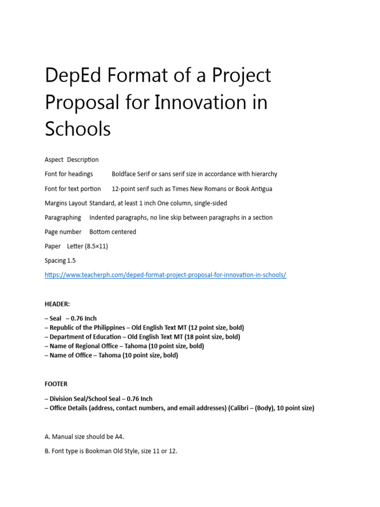 Deped Correct Paper Size, Font, Style | PDF