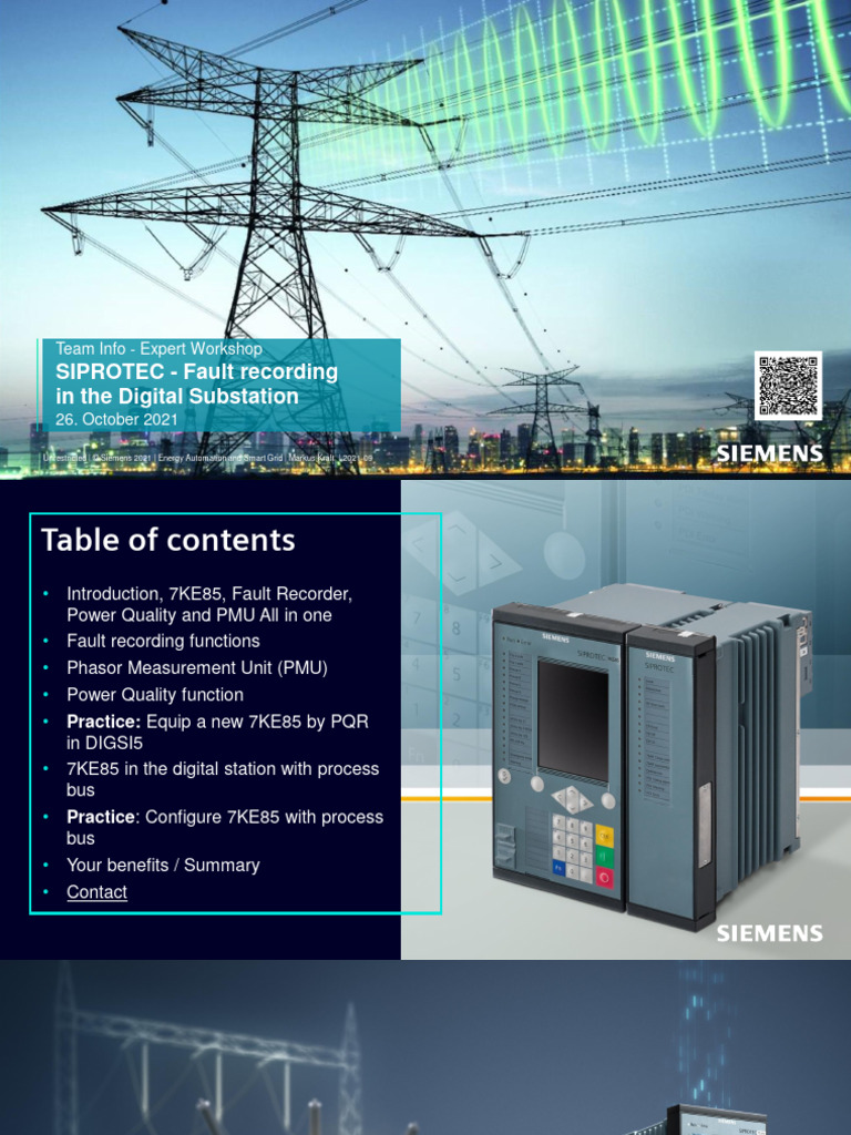 7KE85 Fault Recorder Workshop | PDF | Electrical Grid | Electrical ...