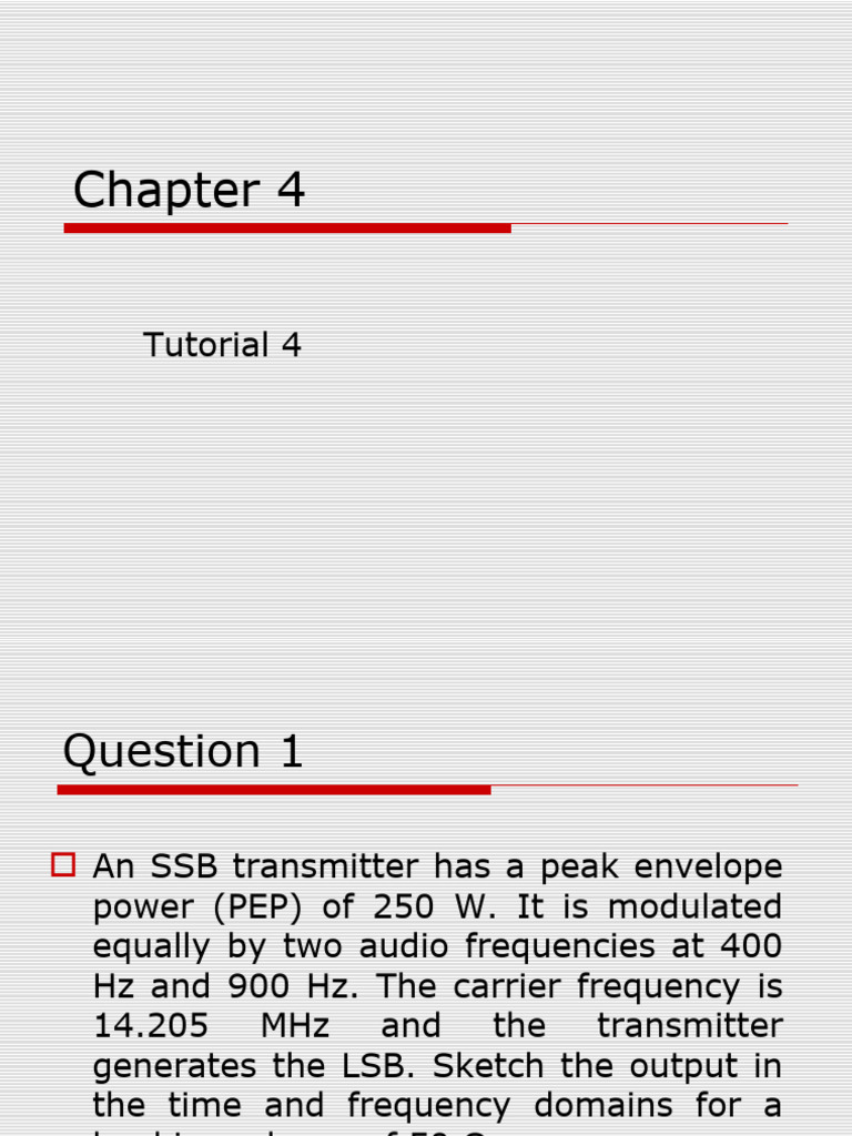 Tut 4 | PDF | Frequency Modulation | Sound Production Technology