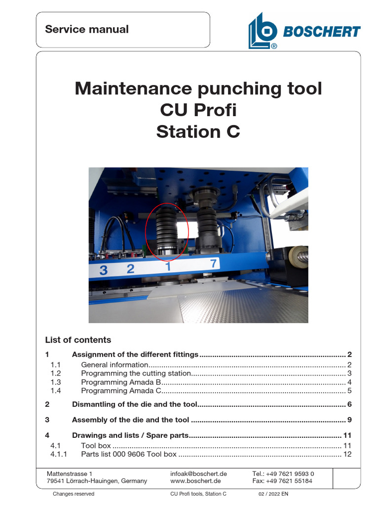 CU Profi Service Manual Overview | PDF | Machining | Machines