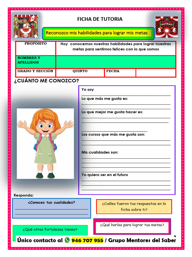 5to - FICHA DIA 04 - TUTORIA - Reconozco Mis Habilidades para Lograr Mis Metas | PDF