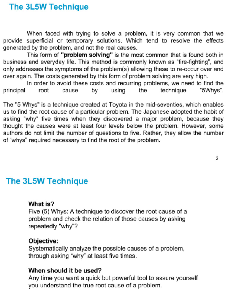 3 Leg 5 Why Technique & Fishbone Diagram | PDF | Computers