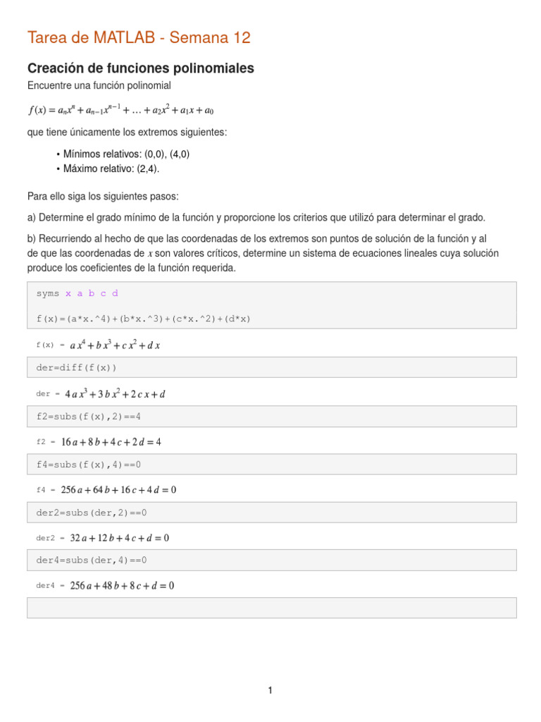 Tarea Matlab 6 | PDF | Ciencia y matemática