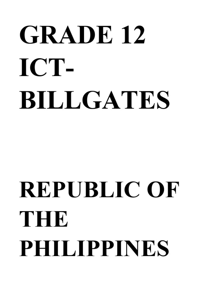 Grade 12 Ict | PDF