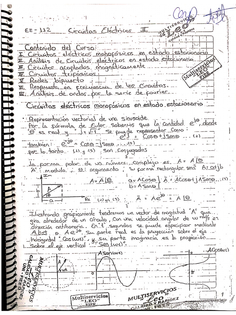 Cuaderno Circuitos II (EE-112) | PDF