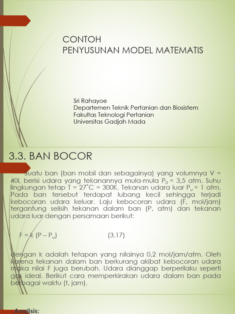 Model Matematis Kebocoran Ban | PDF