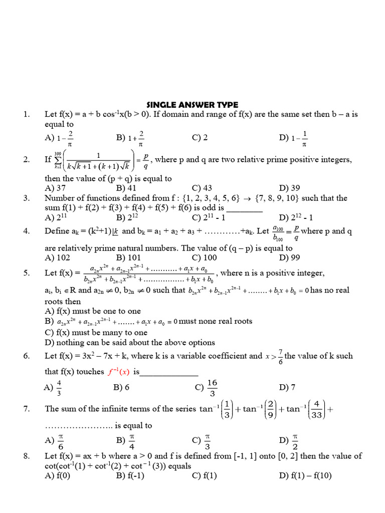 Functions PracticeProblems | PDF | Function (Mathematics) | Numbers