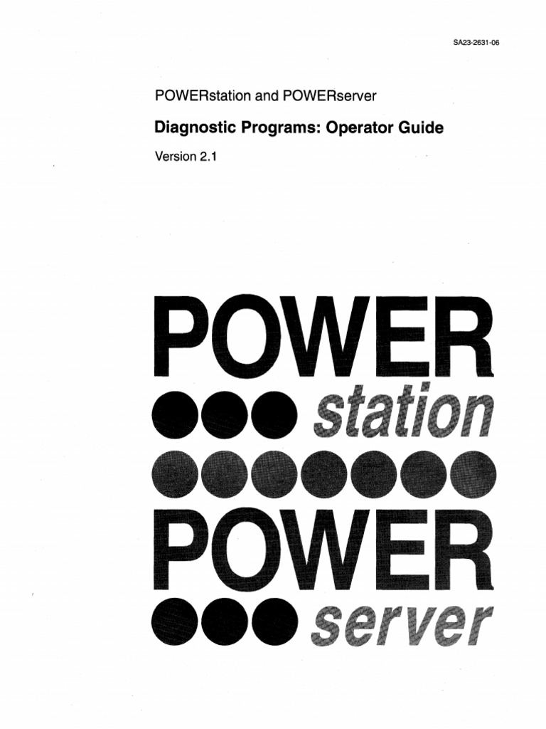 SA23-2631-6 POWERstation and POWERserver Diagnostic Programs Operator ...