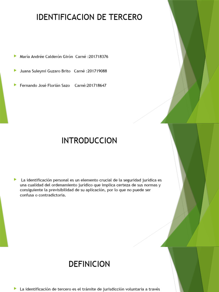 Identificacion de Tercero | PDF