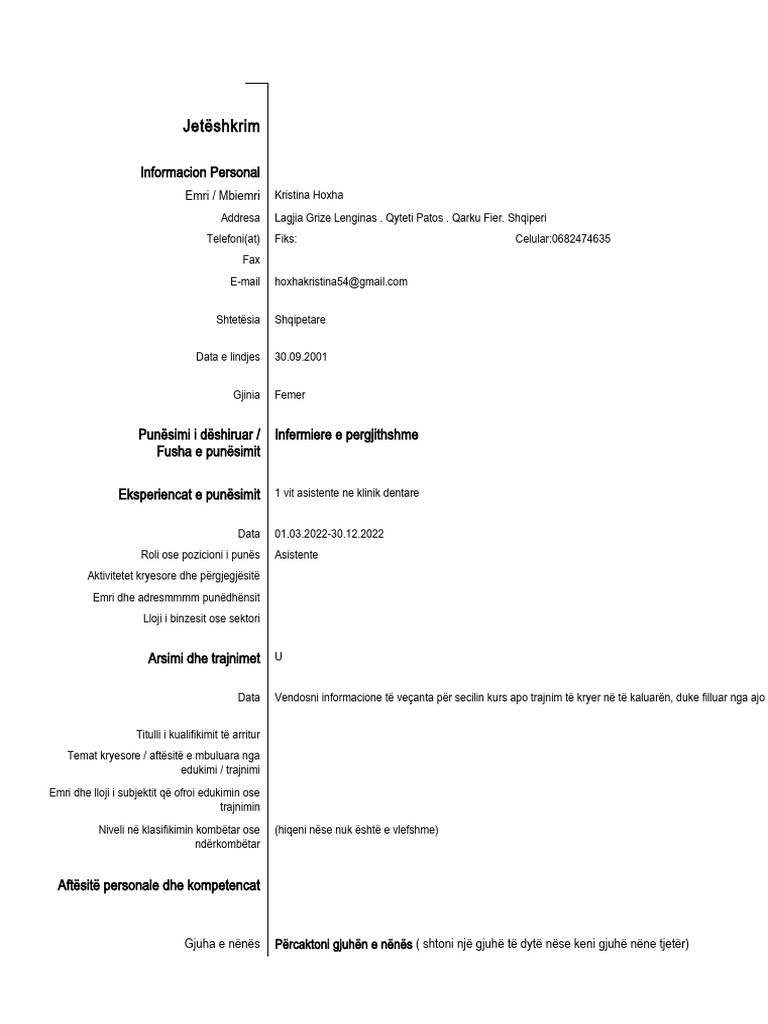 CVTemplate Jeteshkrimi Standard | PDF