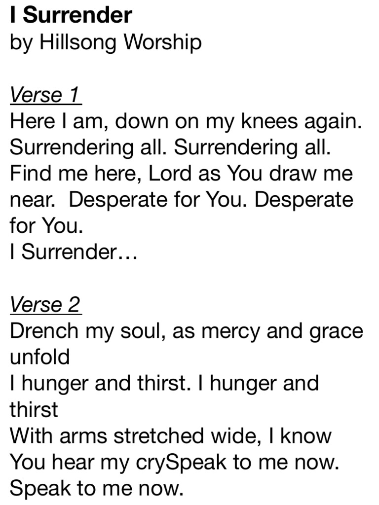 I Surrender | PDF