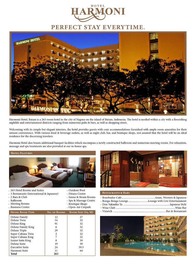 Harmoni Hotel Overview and Features | PDF | Hotel | Bar (Establishment)