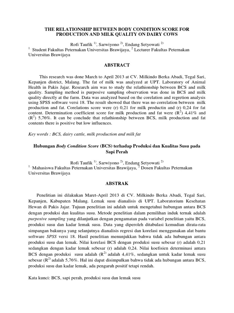 Taufiq, HUBUNGAN-BODY-CONDITION-SCORE-TERHADAP-PRODUKSI-DAN-KUALITAS ...
