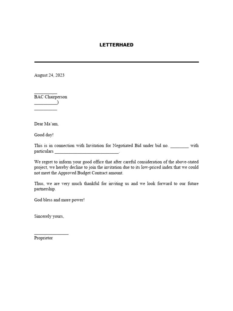 Decline Letter | PDF