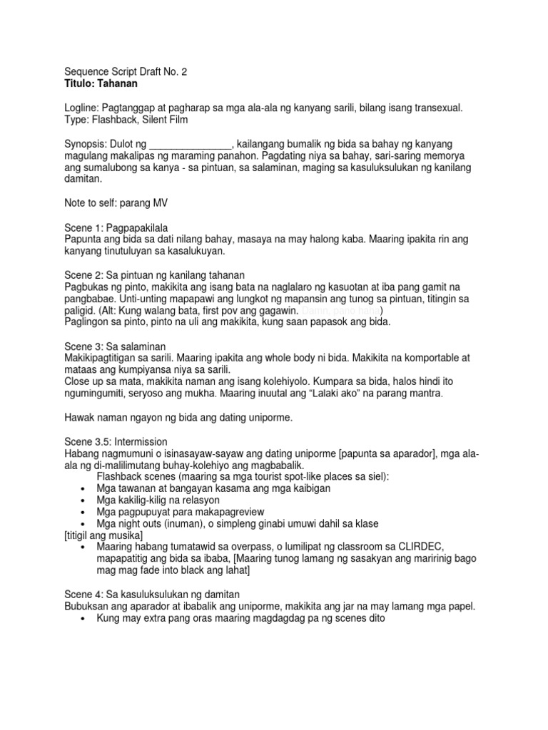 Sequence Script Draft No 2 | PDF