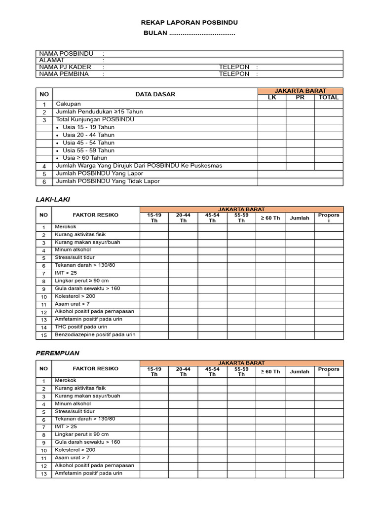 Rekap Laporan Posbindu | PDF