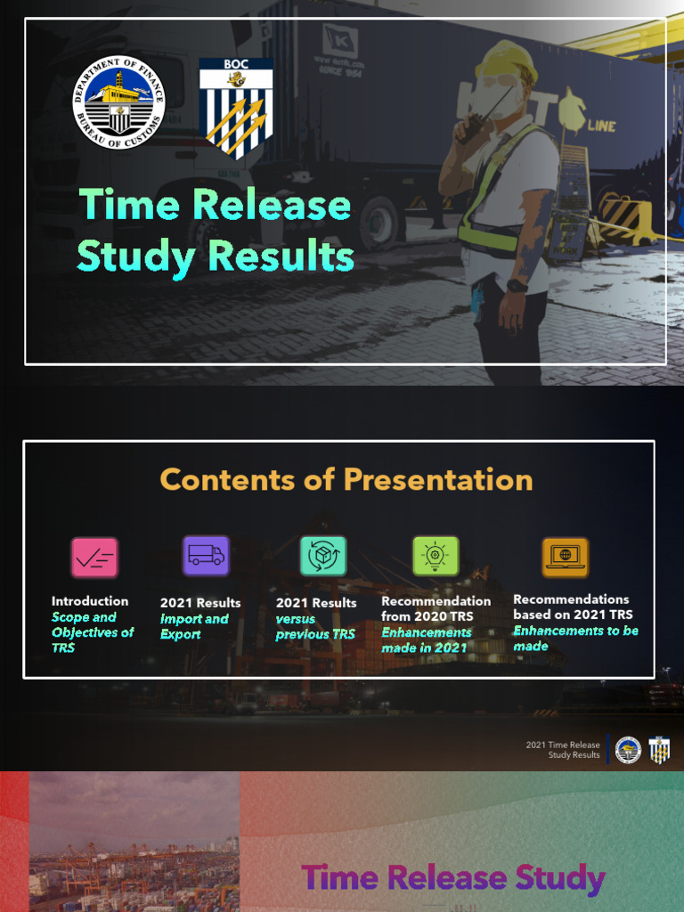 2021-Boc Time Release Study | PDF | Customs | Port