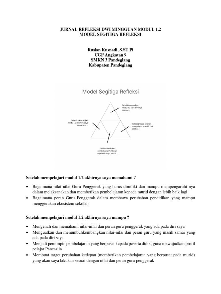 Refleksi Guru Penggerak | PDF | Karier & Perkembangan | Pengembangan Diri