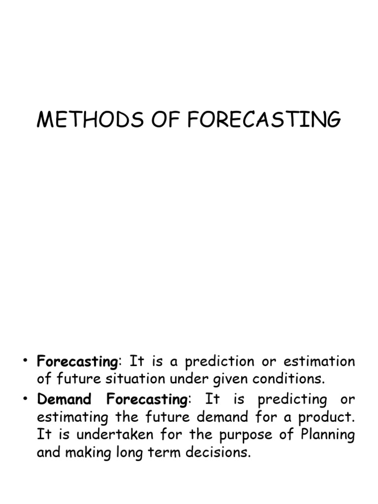 4a Methods Of Demand Forecasting Pdf Forecasting Regression Analysis