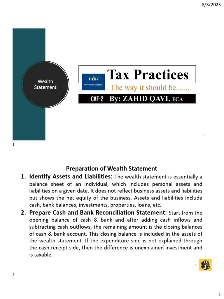 Wealth Statement | PDF | Expense | Wealth