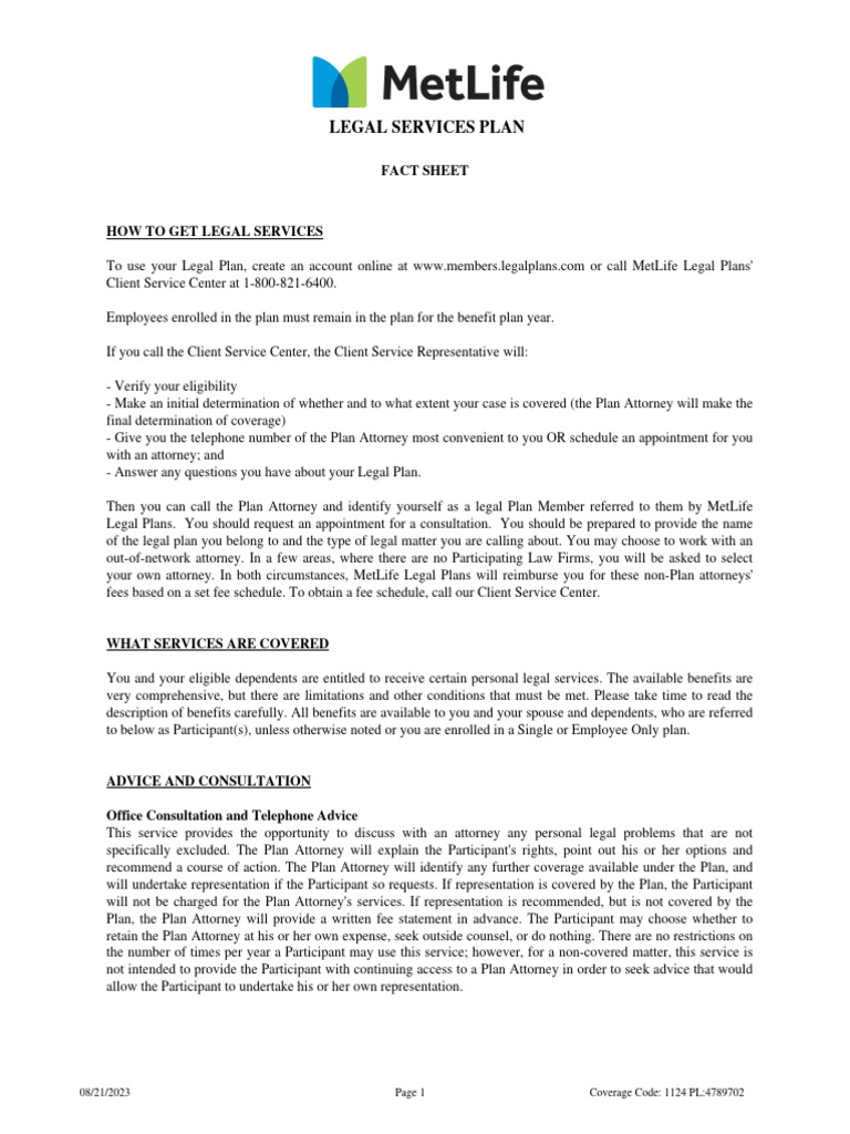 Legal Services Plan Overview and Access | PDF | Lawsuit | Lawyer