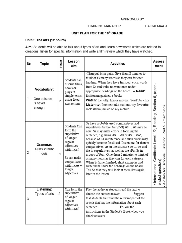 U3 Plan 10th Grade | PDF | Question | Vocabulary