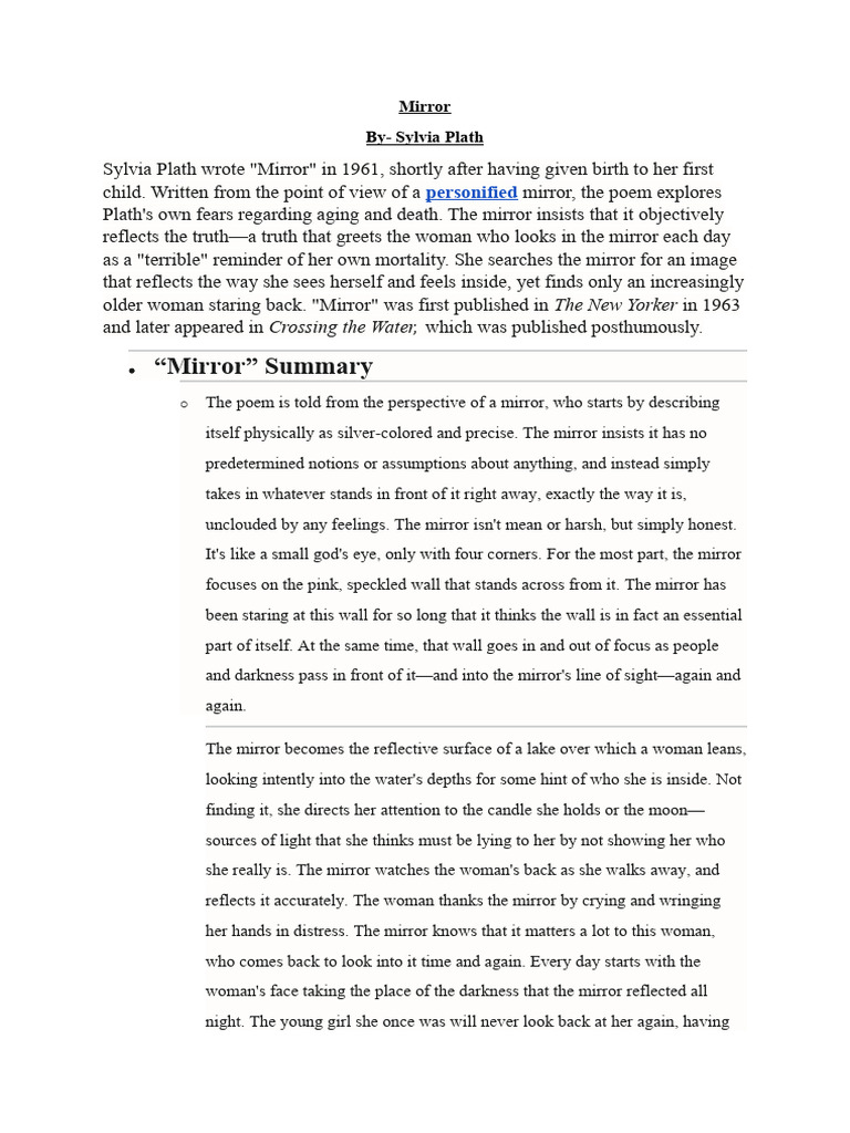 Mirror Notes | PDF | Mirror