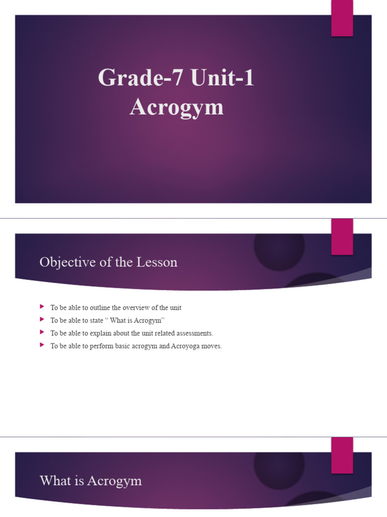 Grade-7 Unit - Acrogym | PDF