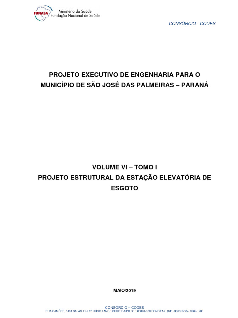 Volume 6 Estrutural Tomo I Eeememorial Descritivo 360 Eee Sao Jose Das Palmeiras | PDF ...
