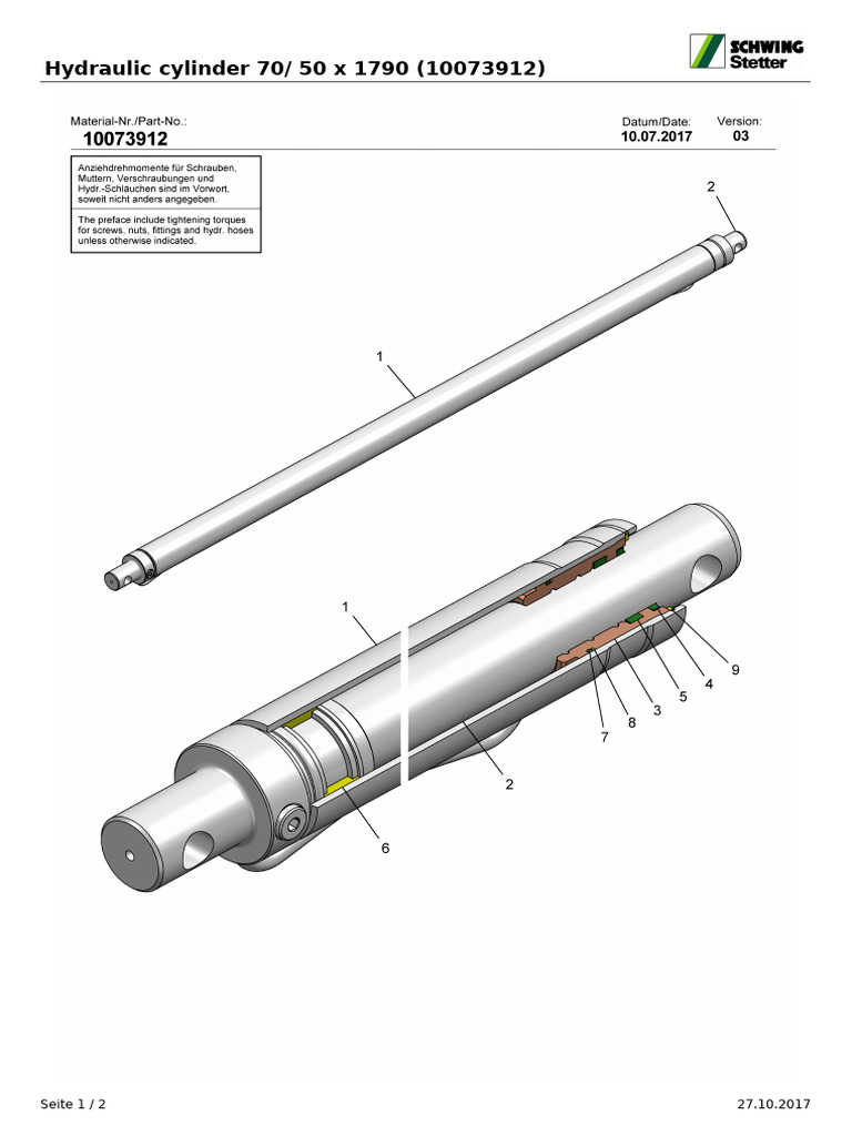 Hydraulic Cylinder Rear Outrigger | PDF