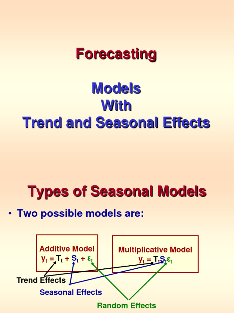 Forecasting Seasonal Models Pdf Time Series Regression Analysis