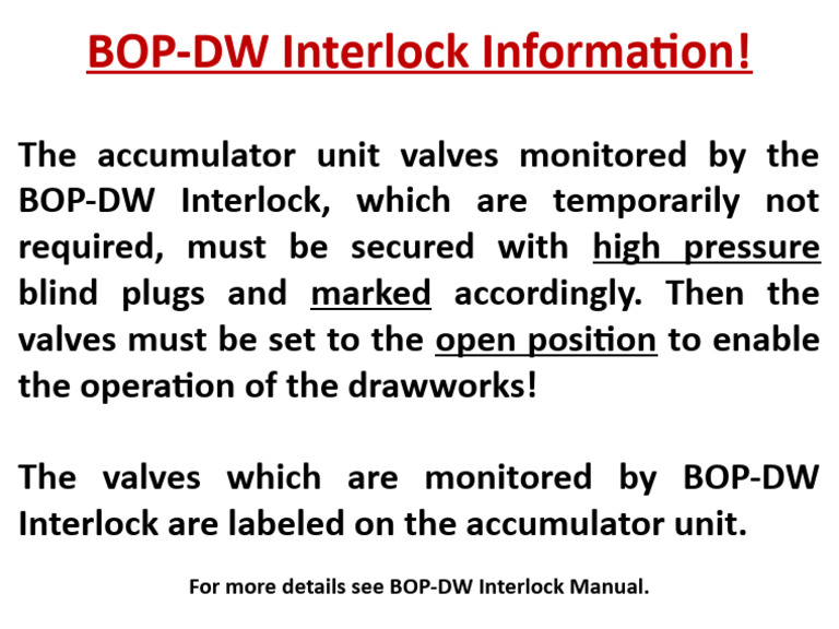 Labeling BOP-DW Interlock Placard - Final | PDF