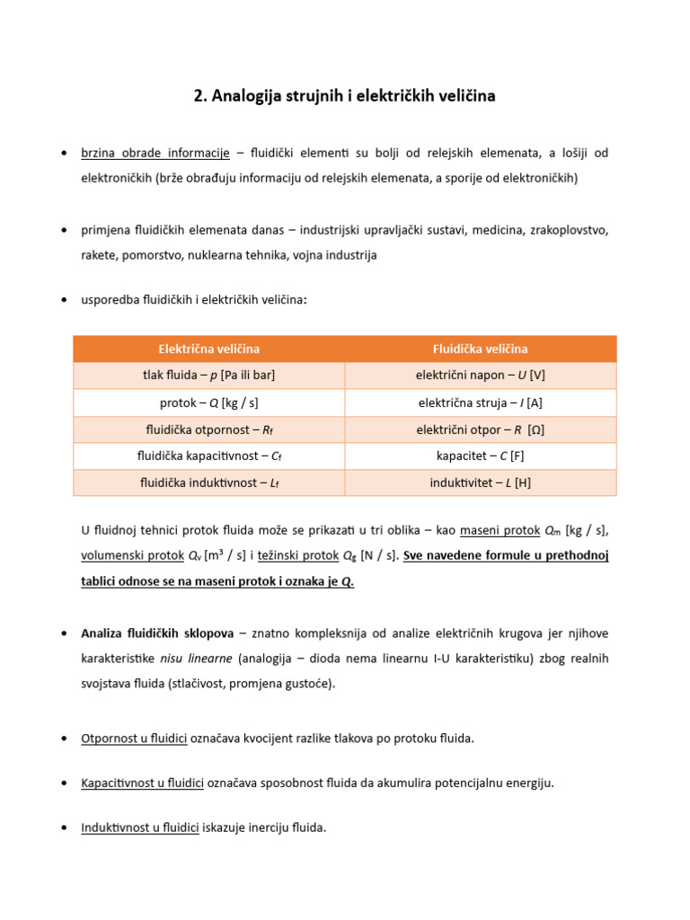 02 Analogija Fluidičkih I Električkih Veličina | PDF