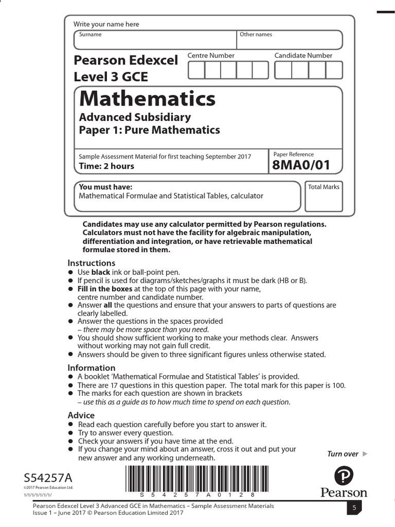 Sample Pure Paper | PDF | Equations | Statistics