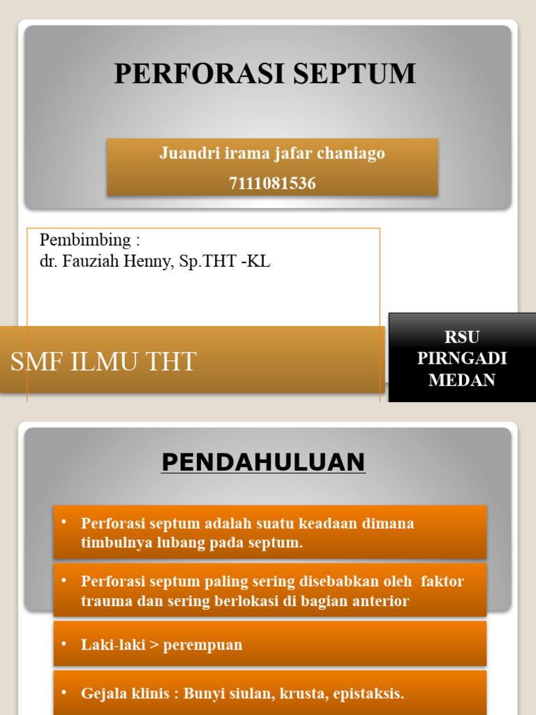 Perforasi Septum: Definisi dan Penanganan | PDF