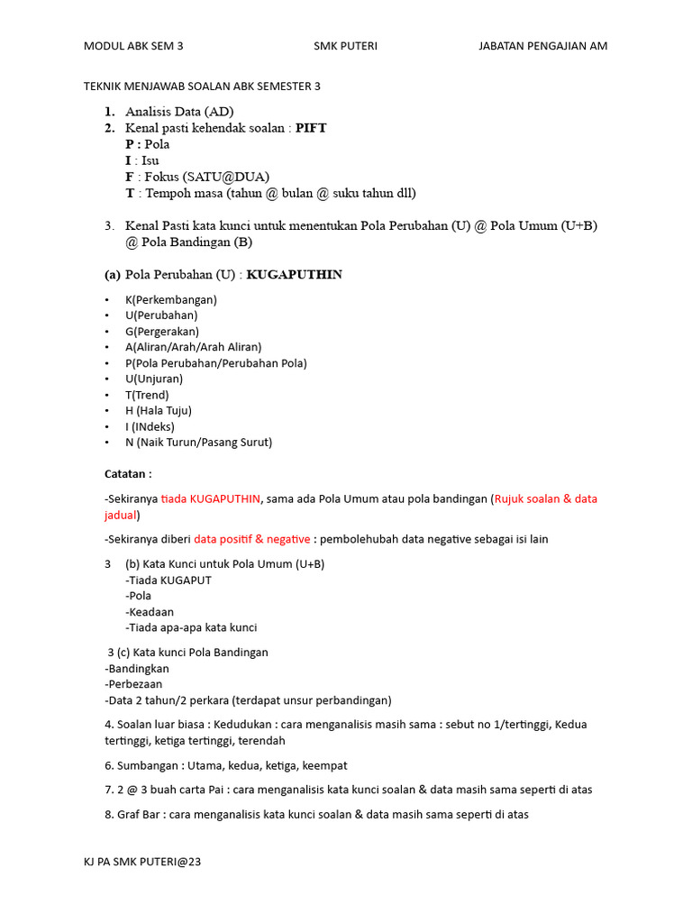 Teknik Menjawab Soalan ABK SMK | PDF